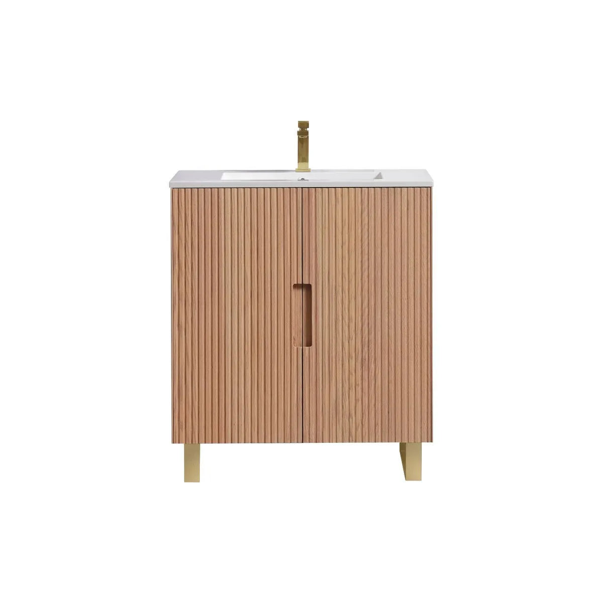 Fiore 32” Modern Fluted Free Standing Bathroom Vanity