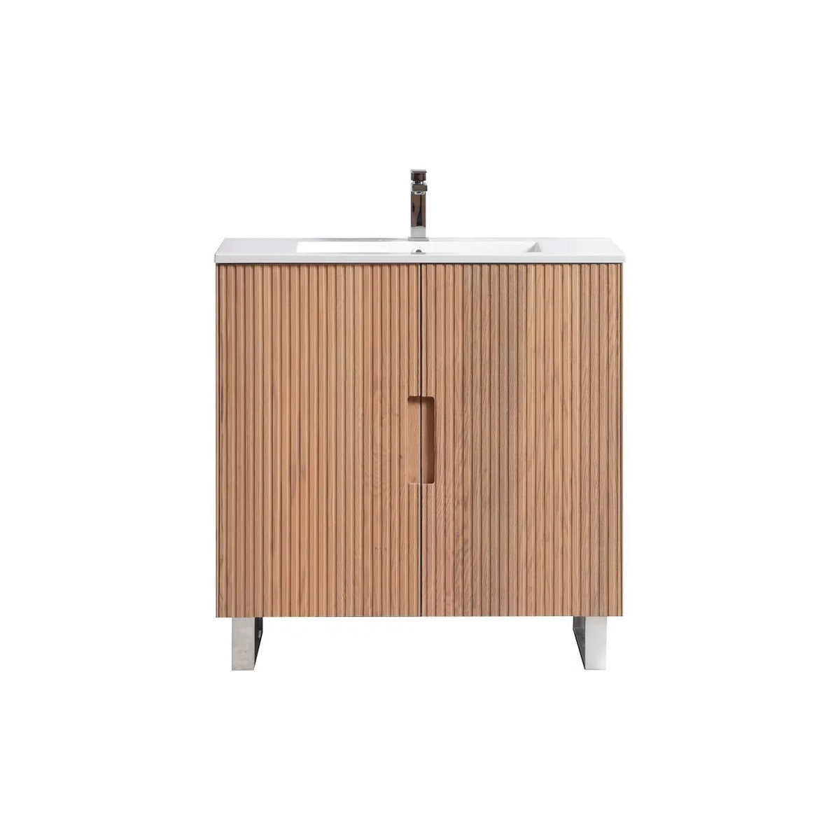 Fiore 36” Modern Fluted Free Standing Bathroom Vanity