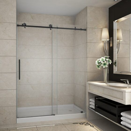 44" to 48" Adjustable XFLO In-line Shower Door, Black